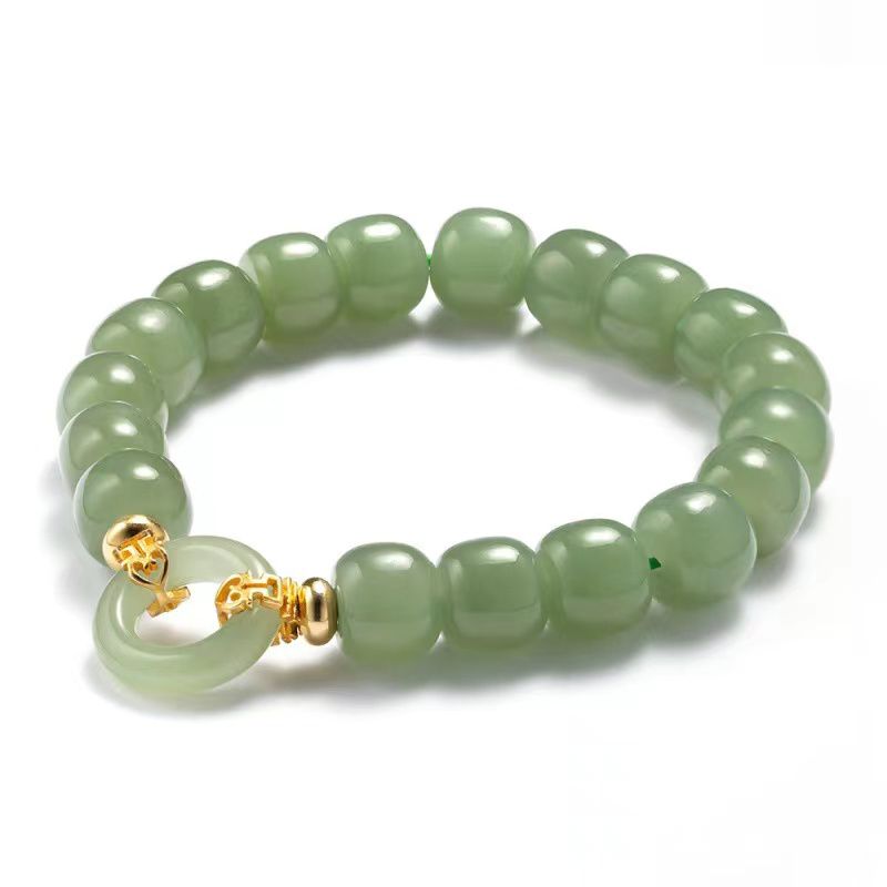 Discover natural green real timeless 18K gold Jade Bracelet for women